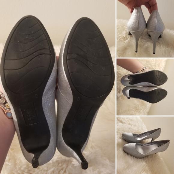 FIONI Clothing | Shoes | Fioni Silver Glitter Jive Platform Heels ...